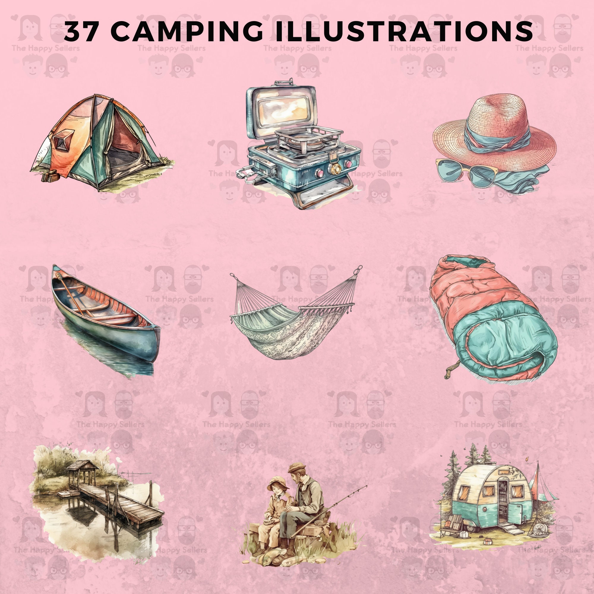 37 Gone Camping Clipart Pack INSTANT DOWNLOAD 37 Camping Illustrations ...