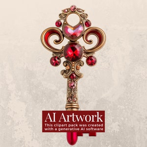 130 Fantasy Keys Clipart Bundle - Instant Download, Magical Key ...