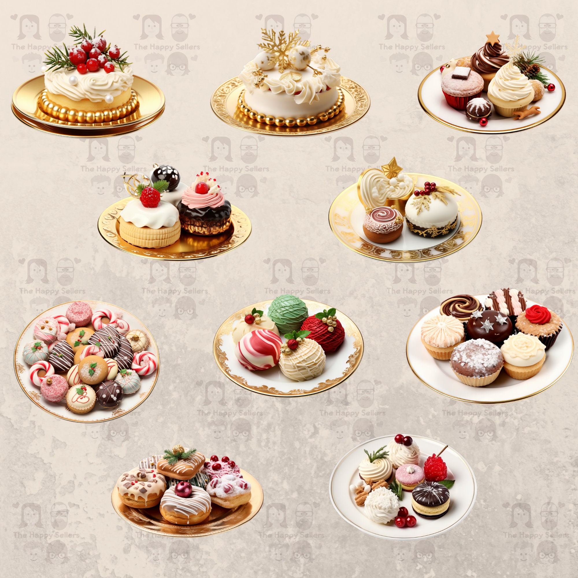 40 Christmas Desserts Clipart Pack INSTANT DOWNLOAD 40 Holiday Dessert ...