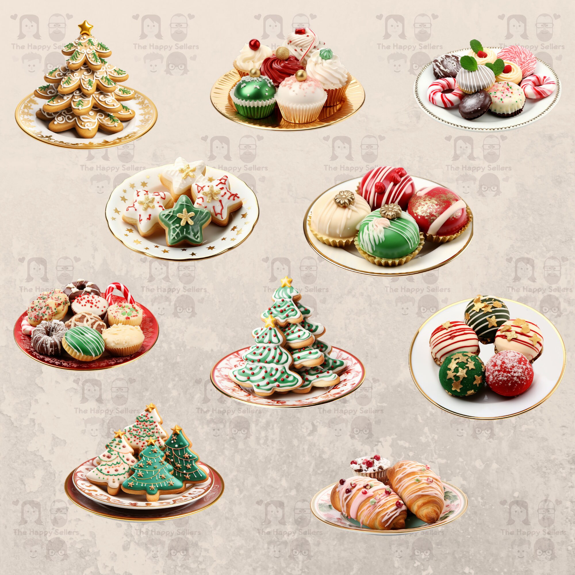 40 Christmas Desserts Clipart Pack INSTANT DOWNLOAD 40 Holiday Dessert ...