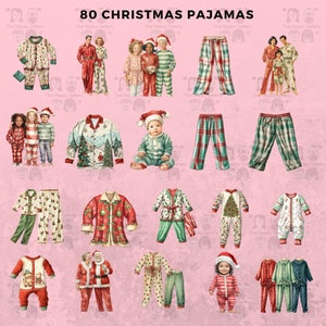 80 Christmas Pajamas Clipart Pack INSTANT DOWNLOAD 80 Cozy Christmas ...