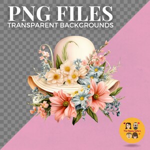 10 Vintage Easter Bonnets Clipart Pack - INSTANT DOWNLOAD, PNG ...