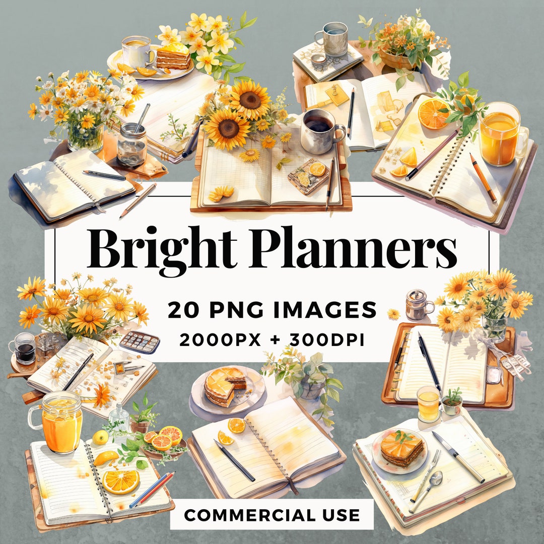 20 Bright Planners Clipart Pack INSTANT DOWNLOAD 20 Vibrant Planner ...