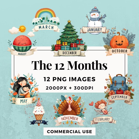 12 Months Clipart