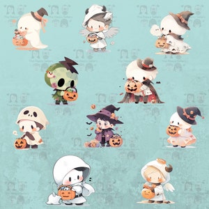 40 Cute Halloween Characters Clipart Pack INSTANT DOWNLOAD 40 Halloween ...
