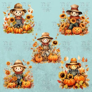 20 Cute Scarecrows Clipart Pack INSTANT DOWNLOAD 20 Adorable Scarecrow ...