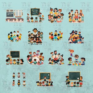 30 Elementary School Kids Clipart Pack INSTANT DOWNLOAD 30 Adorable ...