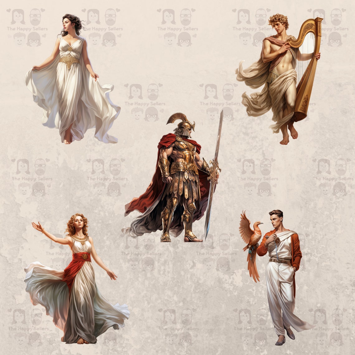 20 Greek Mythology Clipart Pack INSTANT DOWNLOAD 20 Greek Gods - Etsy