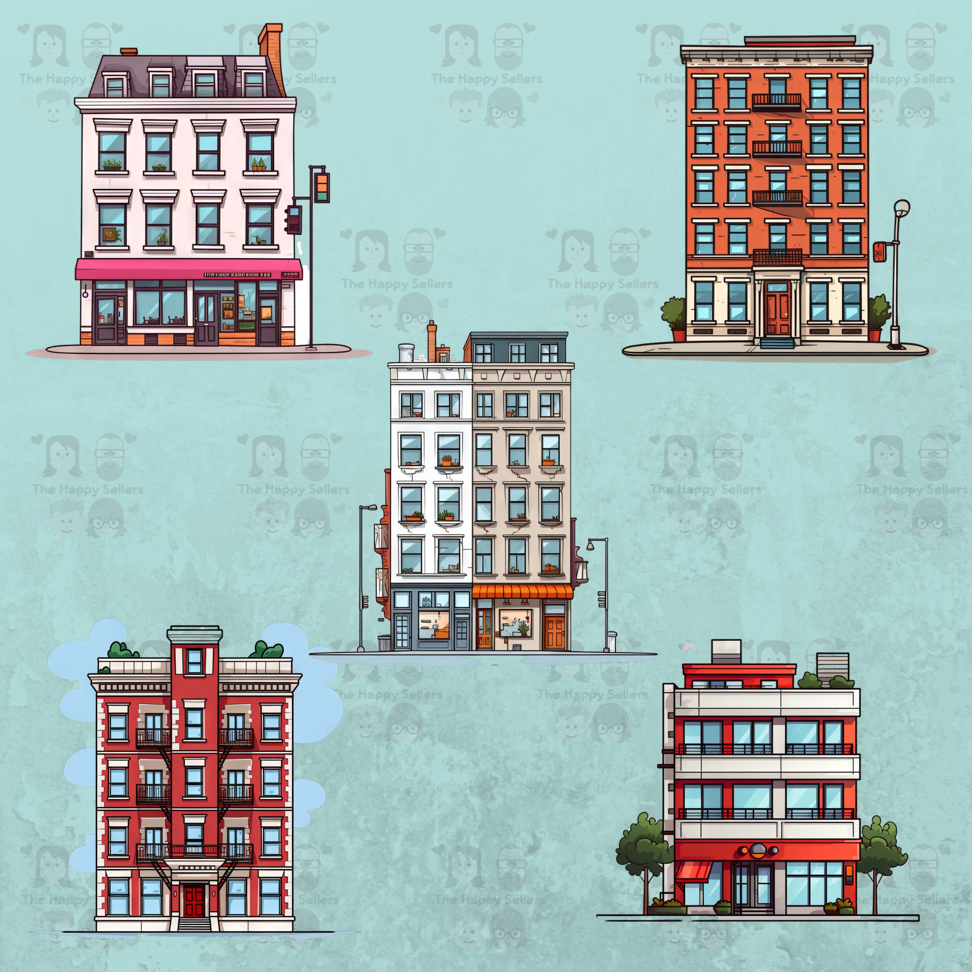 20 City Buildings Clipart Pack INSTANT DOWNLOAD 20 Building ...