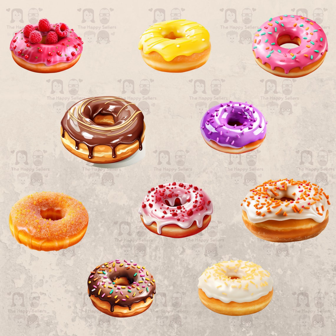 40 Realistic Donuts Clipart Pack INSTANT DOWNLOAD 40 Donut ...