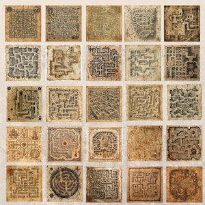 70 Fantasy Labyrinth Maps for RPG Clipart Pack INSTANT DOWNLOAD 70 ...