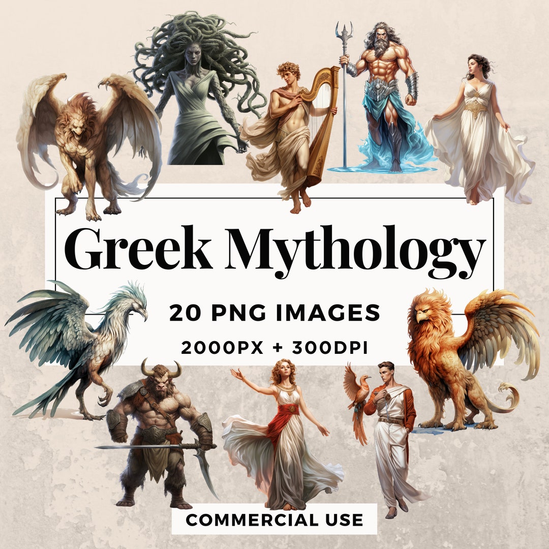 20 Greek Mythology Clipart Pack INSTANT DOWNLOAD 20 Greek Gods ...