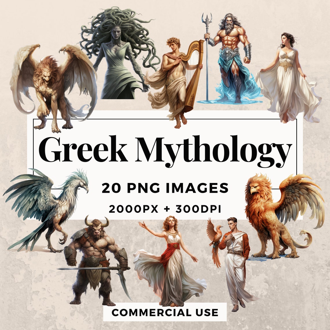 20 Greek Mythology Clipart Pack INSTANT DOWNLOAD 20 Greek Gods - Etsy ...