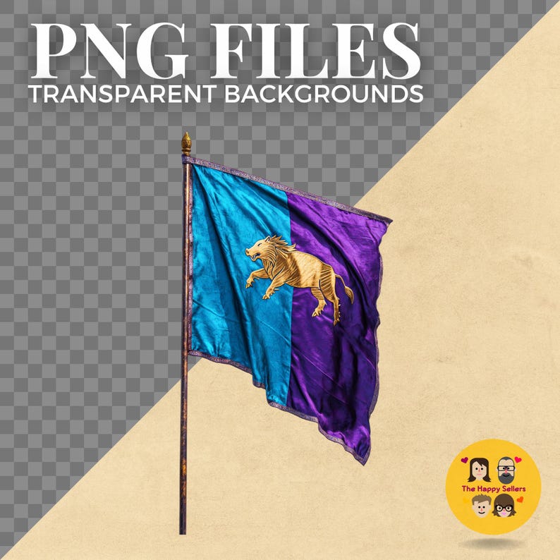 130 Fantasy Flags and Banners Clipart Bundle - Instant Download, PNG ...
