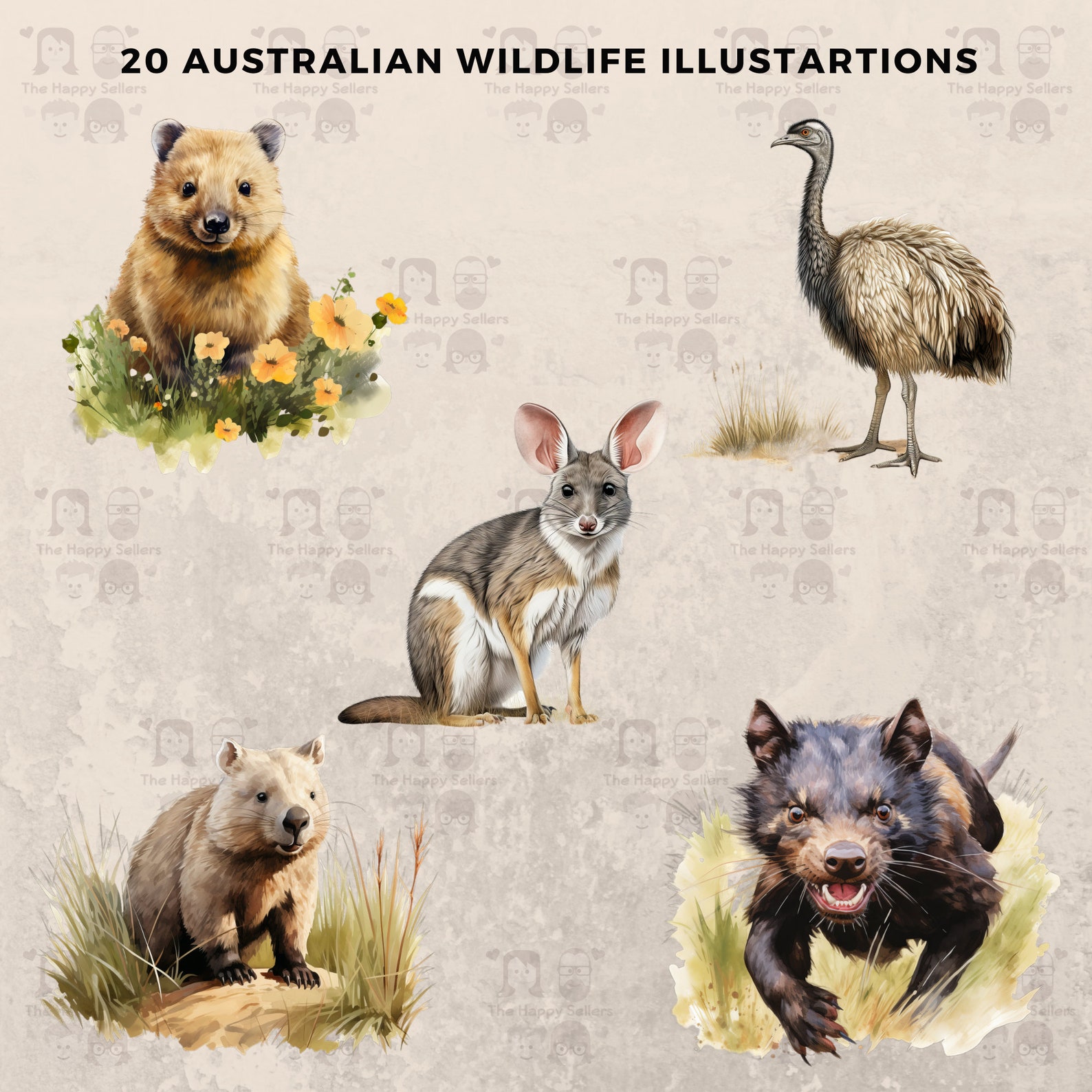20 Australian Wildlife Clipart Pack INSTANT DOWNLOAD 20 Aussie Wildlife ...