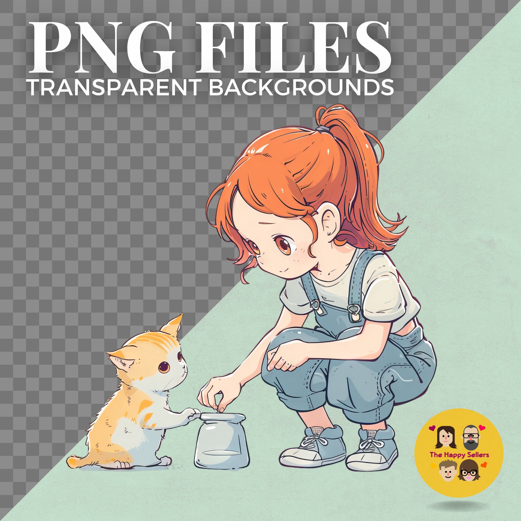 30 Cute Girls and Kittens Clipart Pack - INSTANT DOWNLOAD, PNG ...