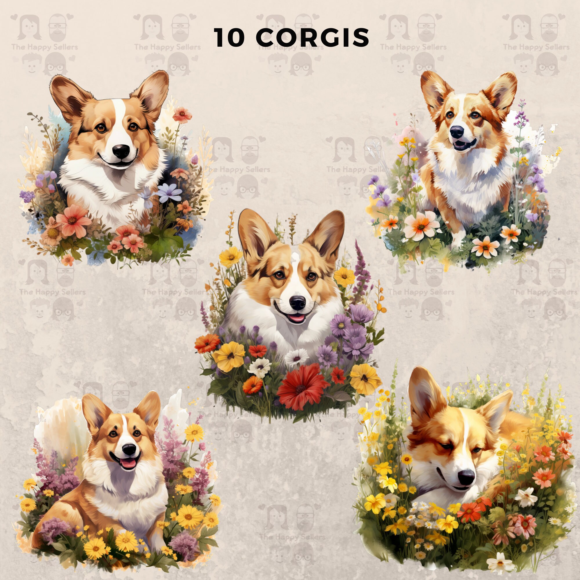 10 Corgis Clipart Pack INSTANT DOWNLOAD 10 Adorable Corgi - Etsy UK