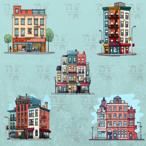 20 City Buildings Clipart Pack INSTANT DOWNLOAD 20 Building ...