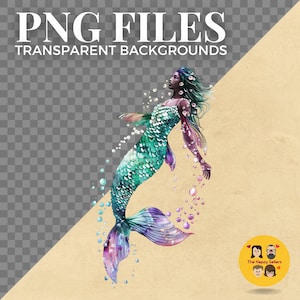 35 Magical Mermaids Clipart Pack INSTANT DOWNLOAD 35 Enchanting ...