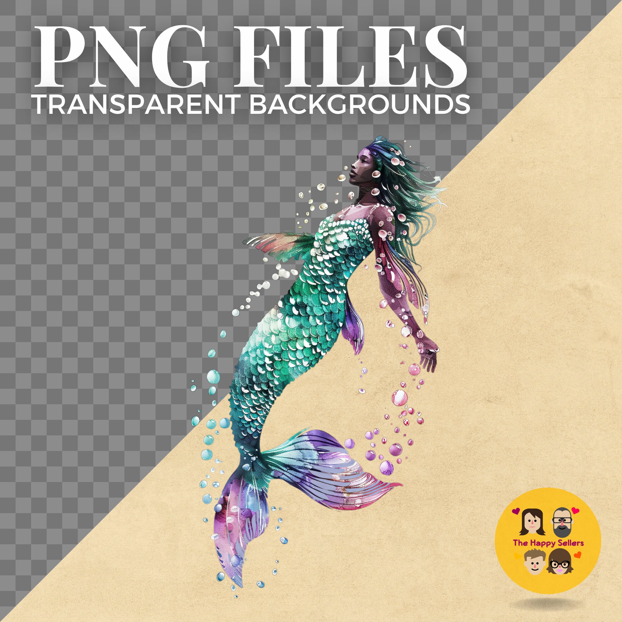 35 Magical Mermaids Clipart Pack INSTANT DOWNLOAD 35 Enchanting ...