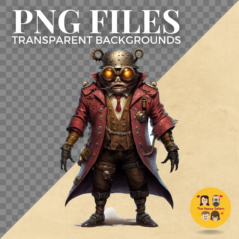 128 Fantasy RPG Steampunk Characters 2 Clipart Bundle Instant Download ...