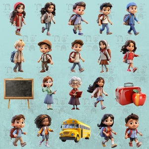 80 School Kids Clipart Pack INSTANT DOWNLOAD 80 Adorable School Kids ...
