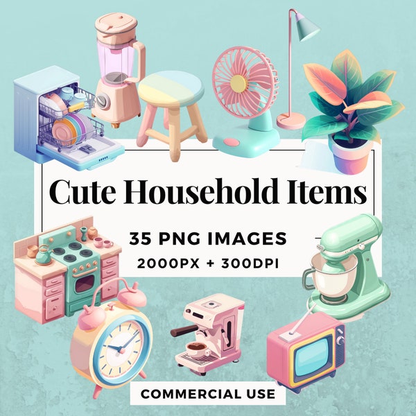 Household Items Clipart - Etsy