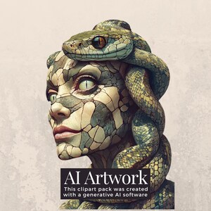 118 Snake People Fantasy Clipart Bundle - Instant Download, PNG Images ...