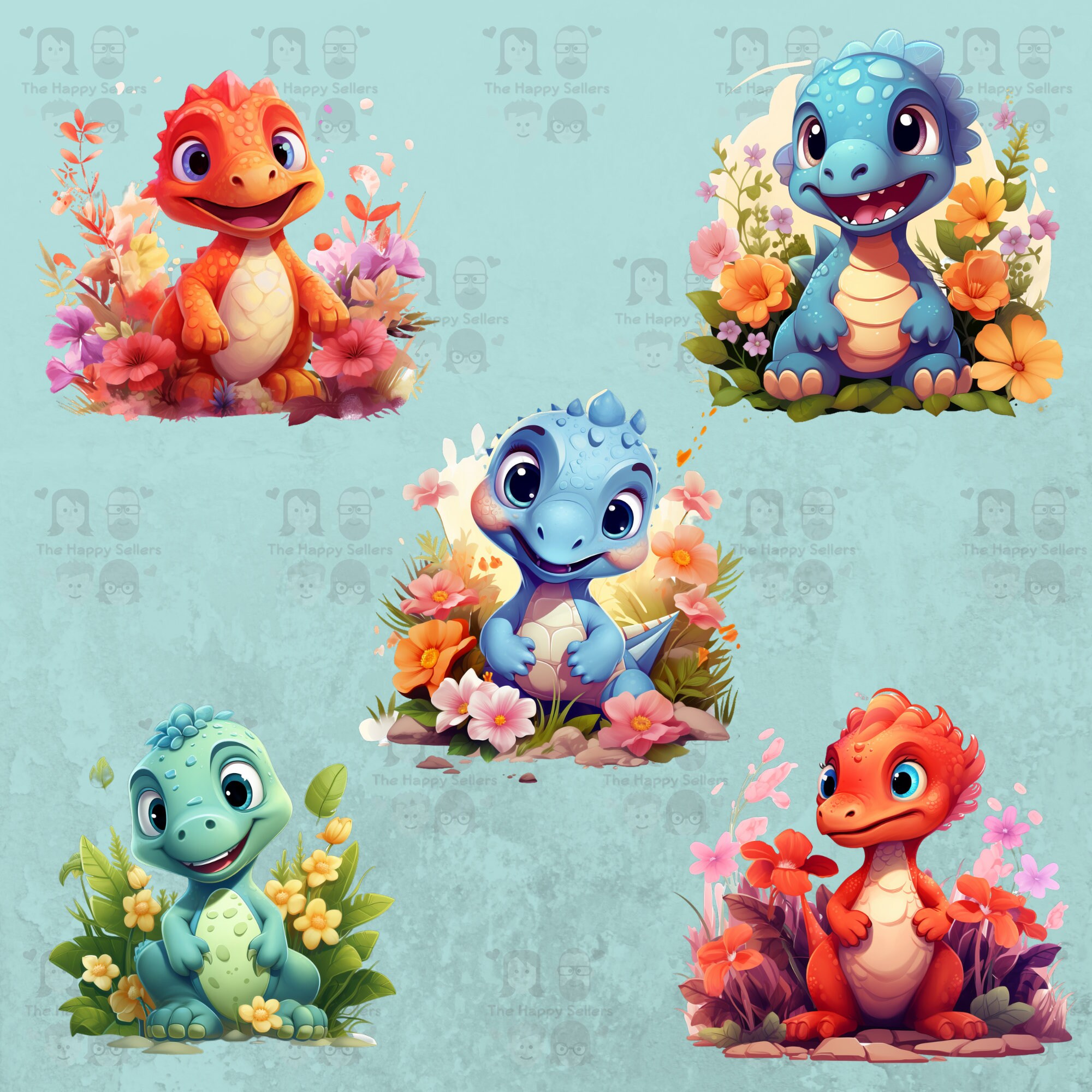 20 Cute Baby Dinosaurs Clipart Pack INSTANT DOWNLOAD 20 Baby - Etsy