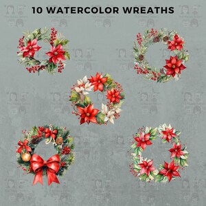 10 Watercolor Wreaths Clipart Pack INSTANT DOWNLOAD 10 Watercolor ...