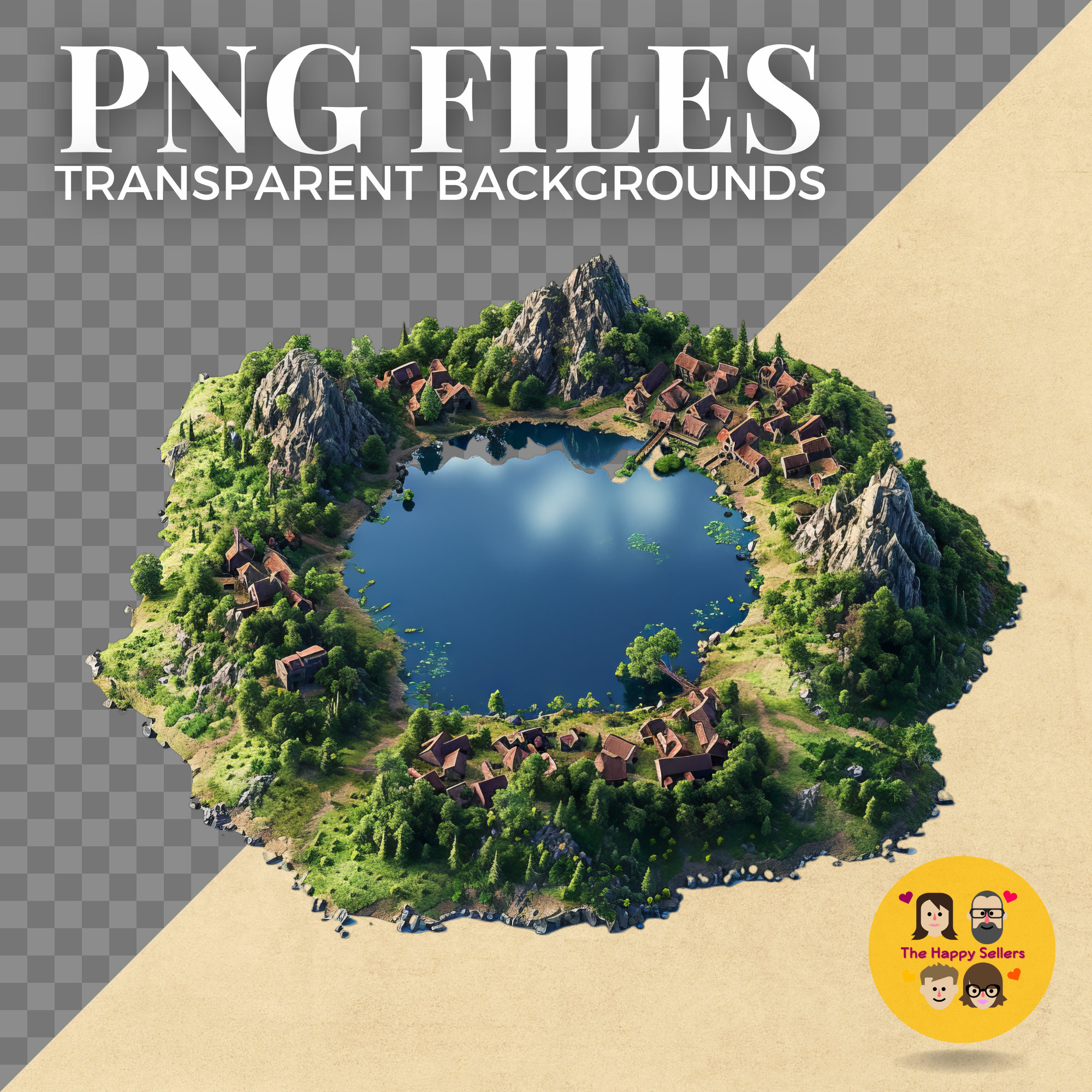 134 Fantasy Terrain Maps Clipart Bundle Instant Download, PNG Images ...