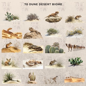 70 Dune Desert Biome Clipart Pack INSTANT DOWNLOAD 70 Desert Landscape ...