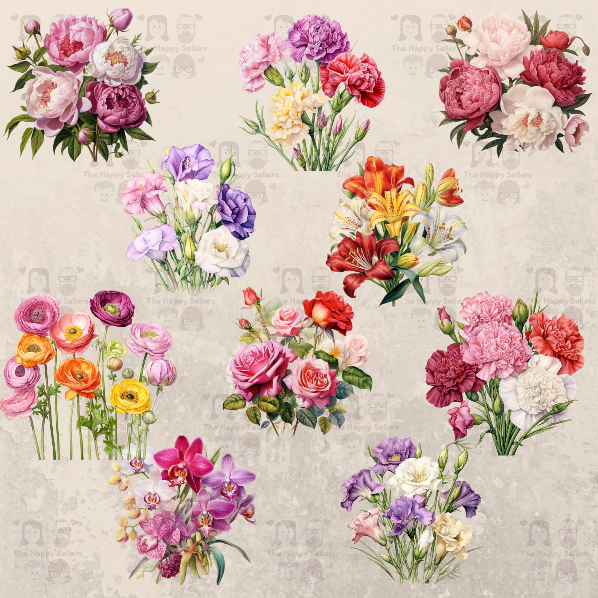 40 Beautiful Flowers Clipart Pack INSTANT DOWNLOAD 40 Floral ...