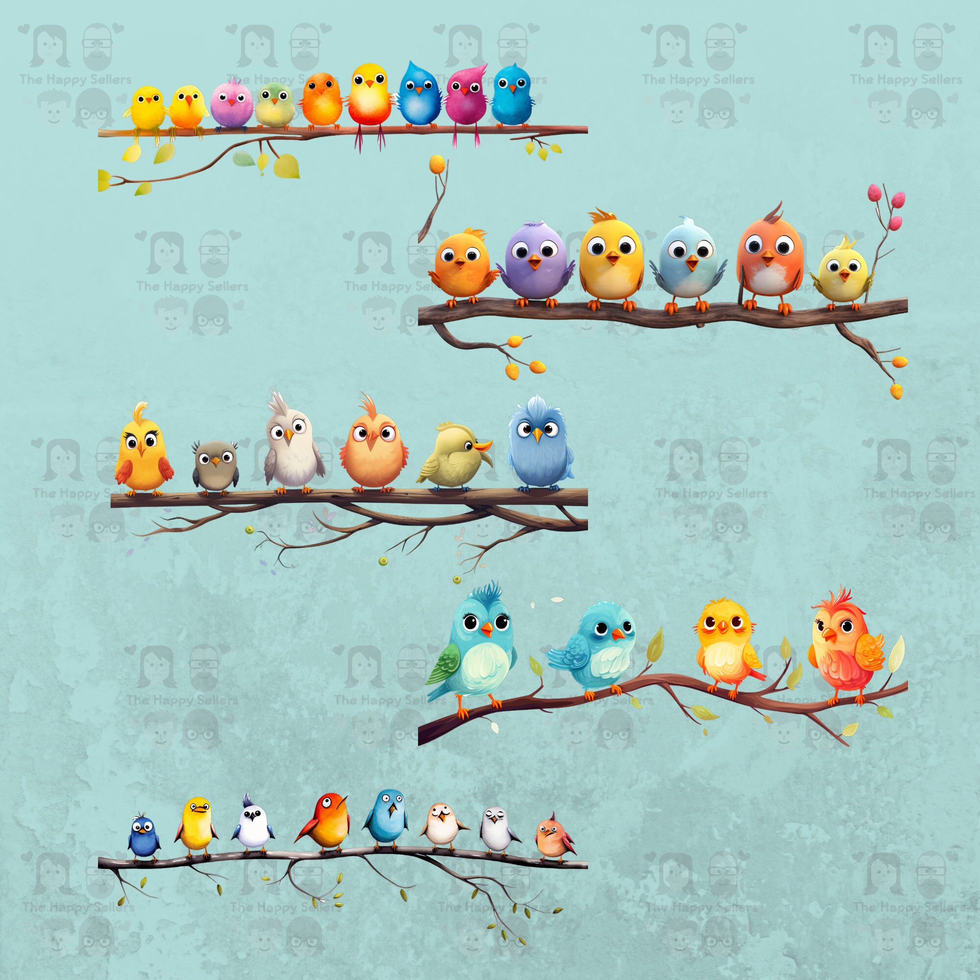 20 Cute Baby Birds Clipart Pack INSTANT DOWNLOAD 20 Adorable Bird ...