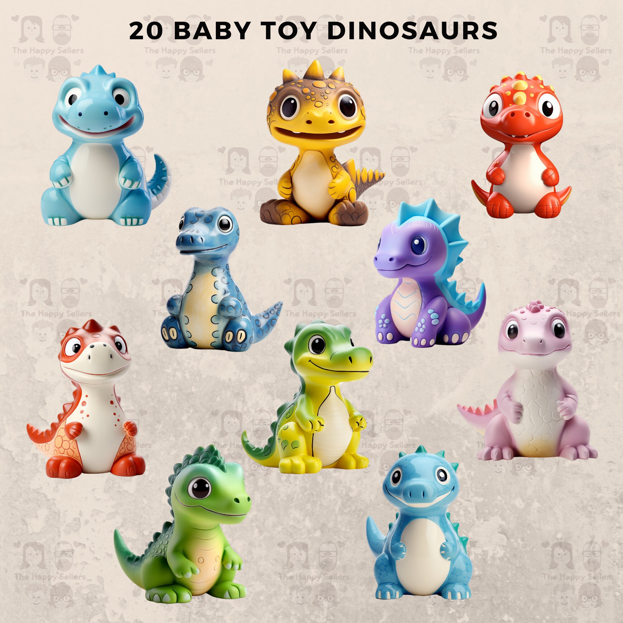20 Baby Toy Dinosaurs Clipart Pack INSTANT DOWNLOAD 20 Toy - Etsy