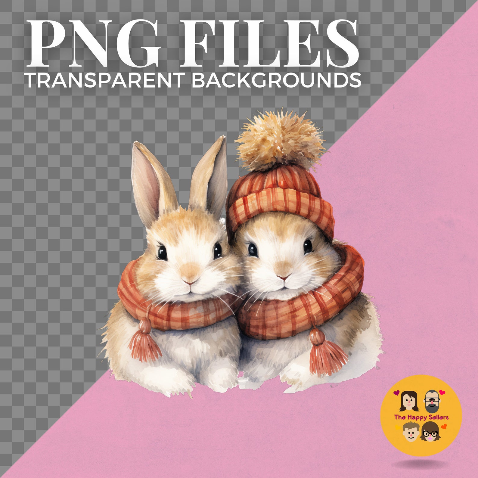 20 Winter Bunnies Clipart Pack INSTANT DOWNLOAD 20 Adorable Winter ...