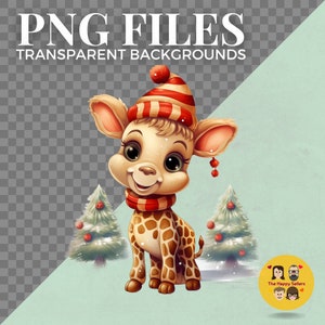 20 Christmas Safari Animals Clipart Pack INSTANT DOWNLOAD 20 Safari ...