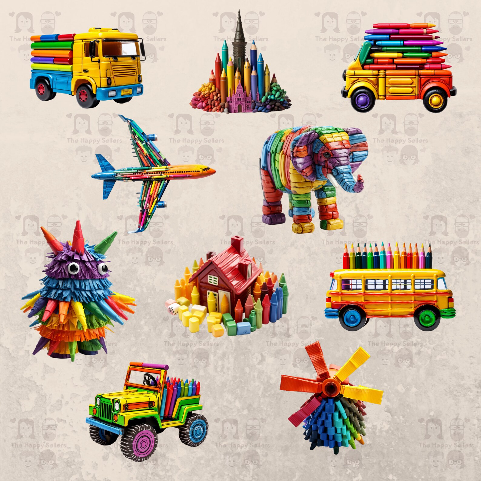 40 Crayon Objects Clipart Pack INSTANT DOWNLOAD Colorful Crayon ...