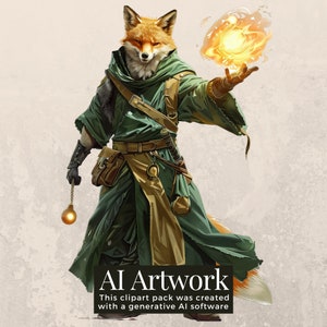 128 Fantasy Fox People Clipart Bundle - Instant Download, PNG Images ...