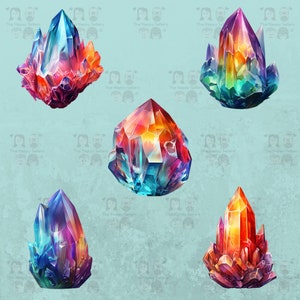 20 Magic Crystals Clipart Pack INSTANT DOWNLOAD 20 Mystical Crystal ...