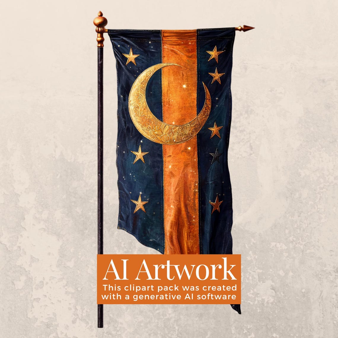 130 Fantasy Flags and Banners Clipart Bundle - Instant Download, PNG ...