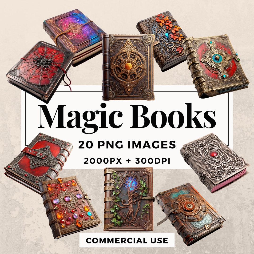 20 Magic Books Clipart Pack INSTANT DOWNLOAD 20 Enchanted Book ...