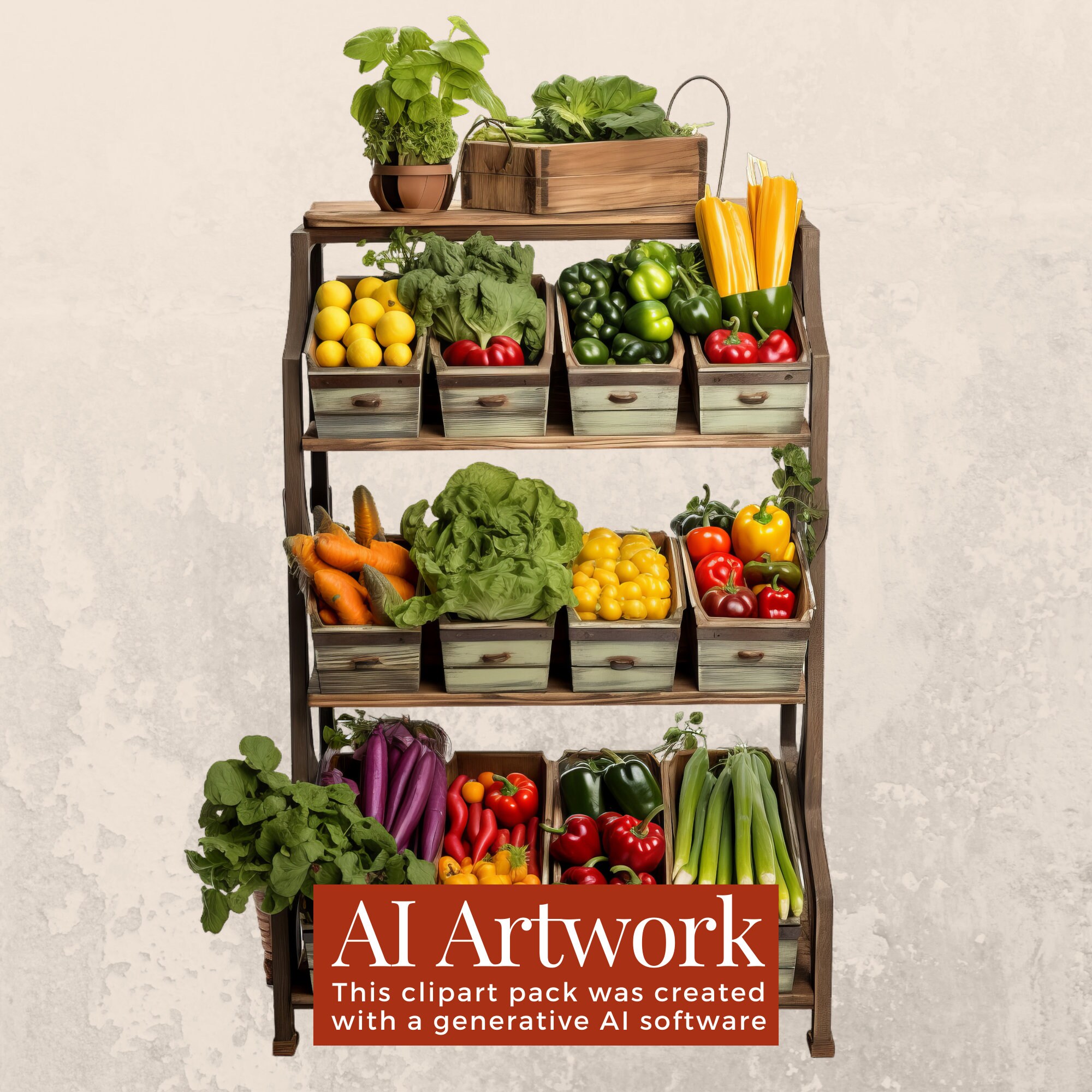 20 Fresh Farm Produce Stands Clipart Pack INSTANT DOWNLOAD, PNG ...