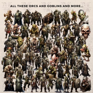 246 Orcs and Goblins Clipart Mega Bundle - Instant Download, PNG Images ...