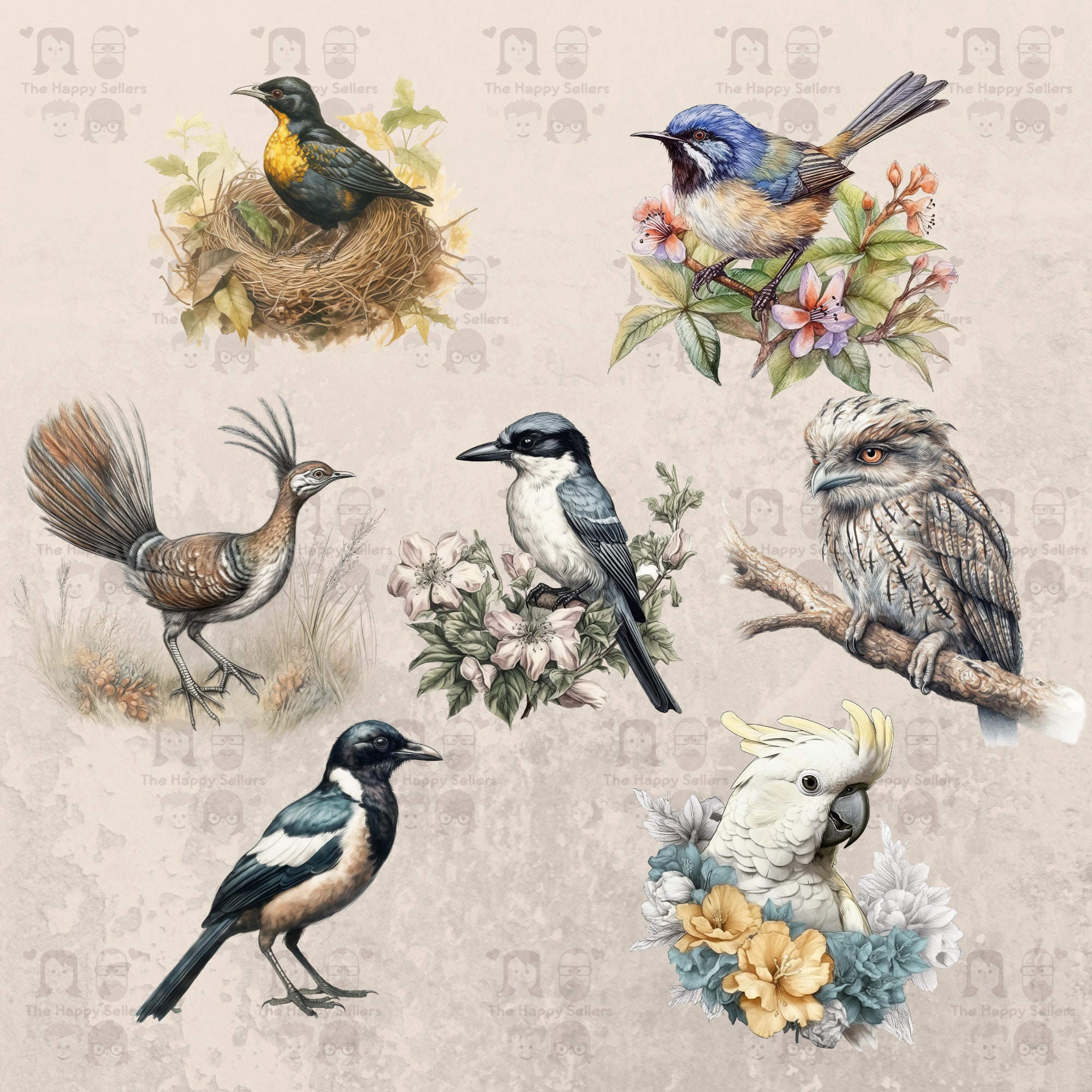 25 Australian Birds Clipart Pack INSTANT DOWNLOAD Wildlife ...