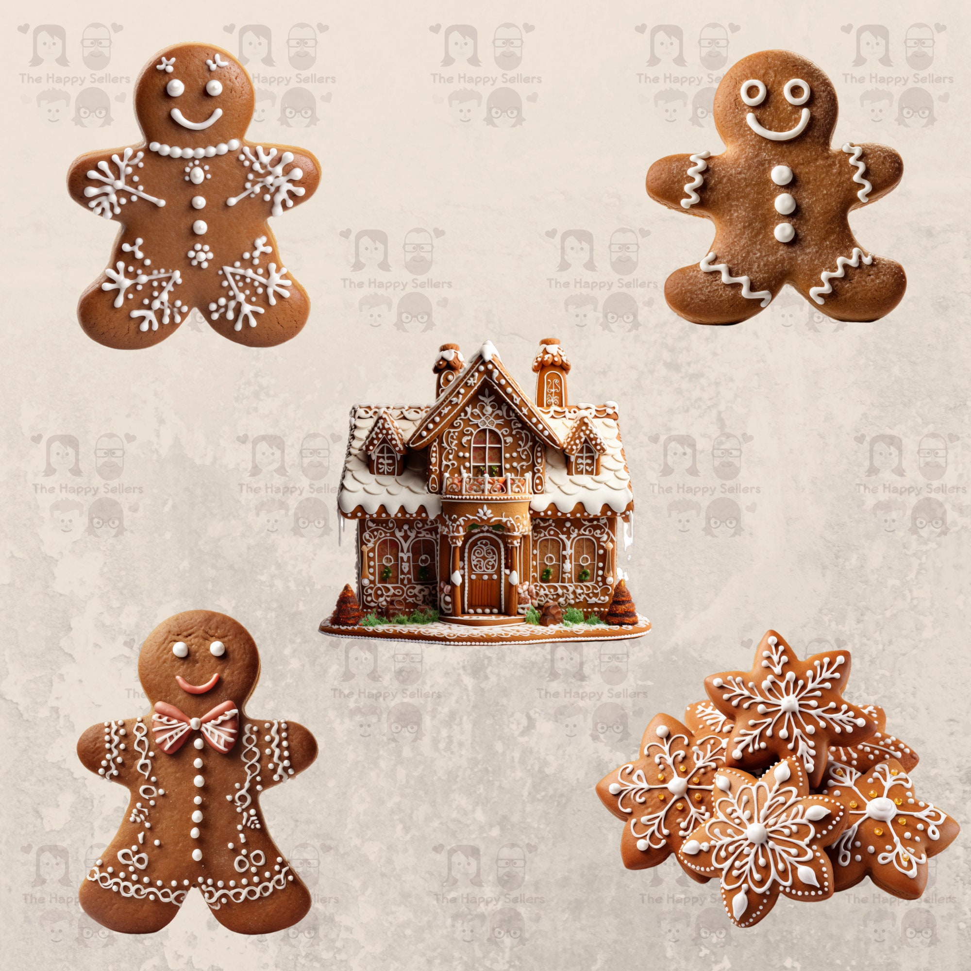 10 Gingerbread Cookies Clipart Pack INSTANT DOWNLOAD 10 Cookie ...