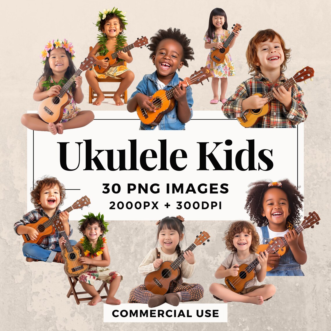 30 Ukulele Kids Clipart Pack INSTANT DOWNLOAD 30 Ukulele Playing ...