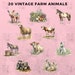 20 Vintage Farm Animals Clipart Pack INSTANT DOWNLOAD 20 Farm ...