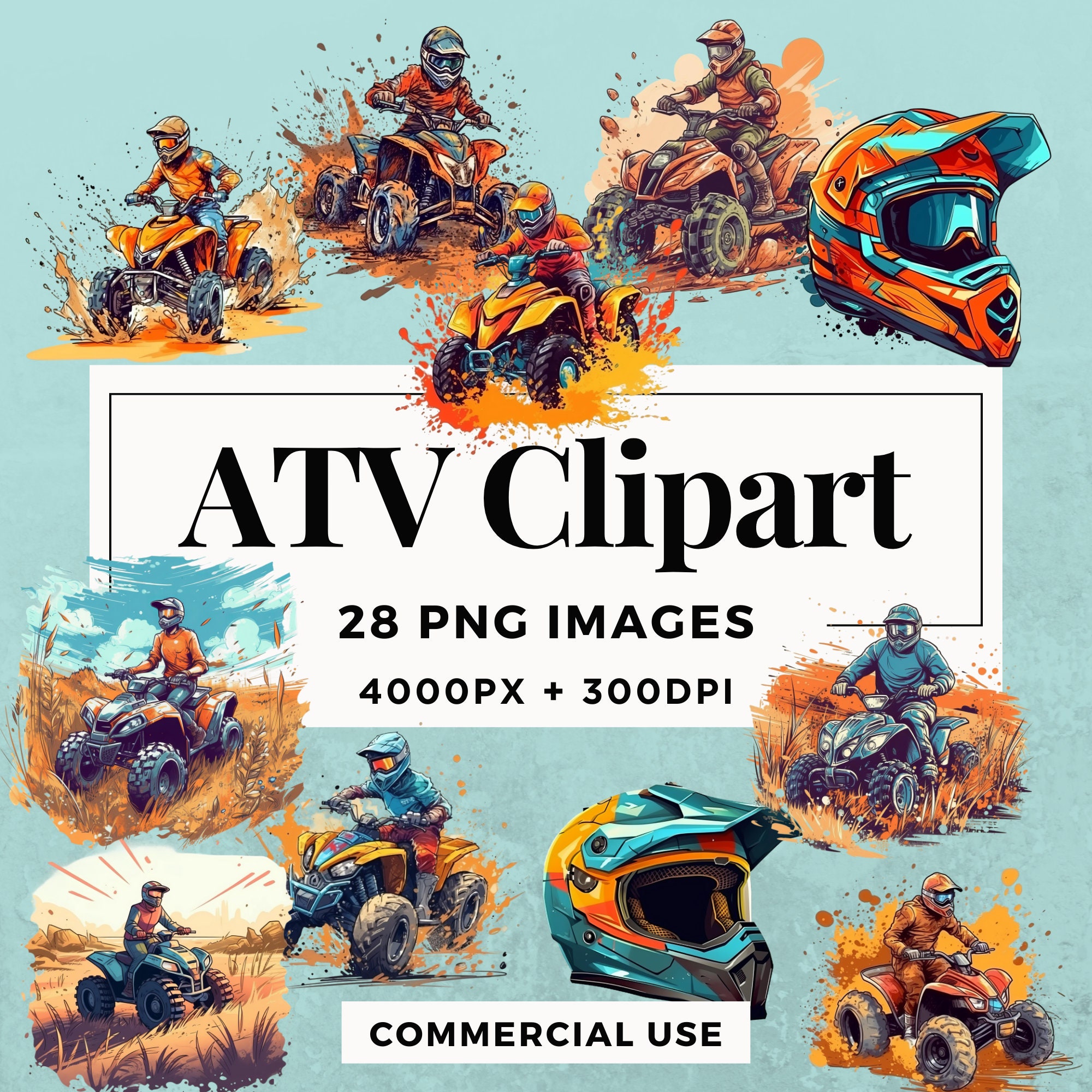 28 Atvs Clipart Pack INSTANT DOWNLOAD 28 Atvs Illustrations, PNG ...