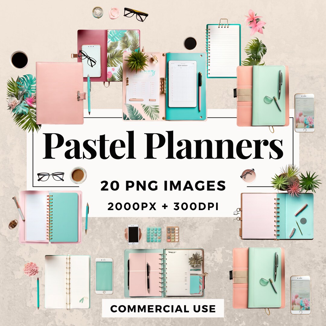 20 Pastel Planners Clipart Pack INSTANT DOWNLOAD 20 Pastel Planner ...